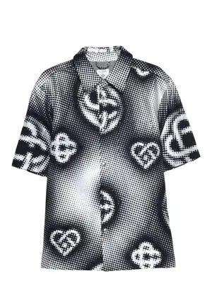 Casablanca Pearlescent Monogram-print Shirt - Blue
