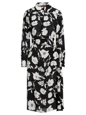 Max Mara Floral Shirt Dress - Black
