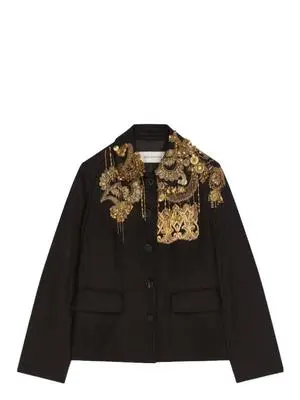 Dries Van Noten Embroidered Blazer - Black