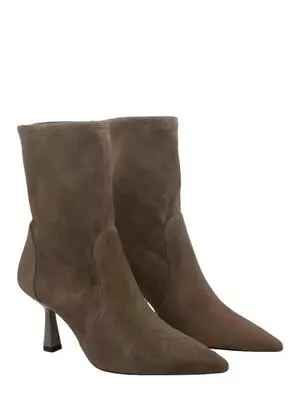 STUART WEITZMAN Pointed-toe Suede Ankle Boots - Grey