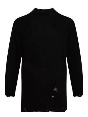 Yohji Yamamoto Distressed Wool Sweater - Red
