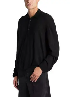ANIPS Long-sleeve Polo Shirt - Black