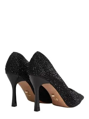 TWENTY FOURHAITCH Taylor Crystal-embellished Pointed-toe Pumps - Black