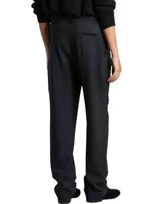 ANIPS Pleated Straight-leg Trousers - Blue