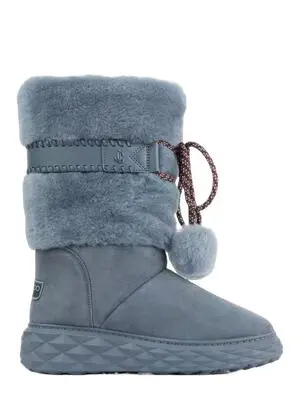 JIMMY CHOO Cobi Shearling-trim Boots Blue