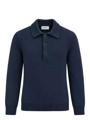 DIANA STUDIO Bouclé Button-up Polo Shirt - Blue