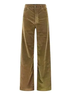 LOIS Corduroy Wide-leg Trousers - Brown