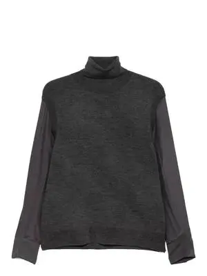 P.a.r.o.s.h Lwynford Roll-neck Panelled Sweater - Grey