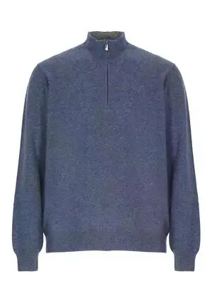 DELLA CIANA Half-zip Knitted Sweater - Blue