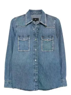 7 FOR ALL MANKIND Stud-embellished Denim Shirt