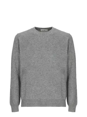DELLA CIANA Crew-neck Ribbed-trims Sweatshirt - Grey