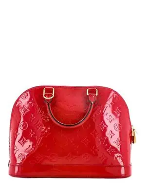 LOUIS VUITTON Alma Handbag Monogram Vernis Pm Satchel - Red