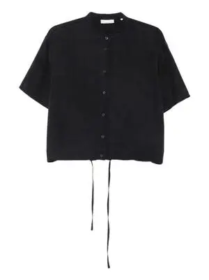 Marc O'polo Drawstring-hem Cropped Shirt - Blue