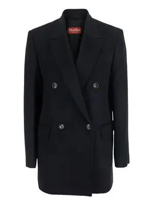 Max Mara Double-breasted Peaked-lapel Jacket - Black