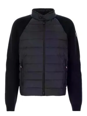 Moncler Quilted-panel Zip-up Cardigan - Blue