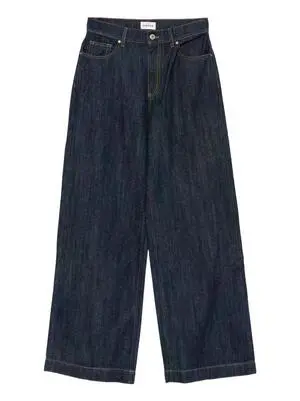 P.a.r.o.s.h Cojin26 Contrast-stitch Wide-leg Jeans - Blue