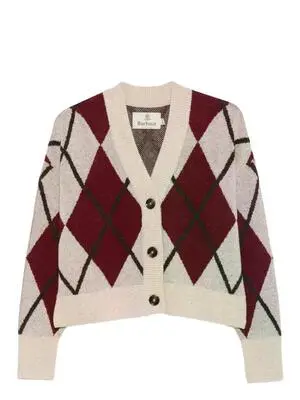 BARBOUR Argyle-knit V-neck Cardigan