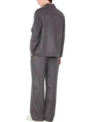 Officine Générale Hairy Button-up Wool Shirt Jacket - Grey