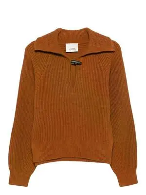 Isabel Marant Étoile Miranda Toggle-fastening Ribbed-knit Sweater Orange