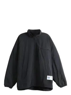 WILLY CHAVARRIA Willy Quarter-zip Logo-patch Jacket - Black
