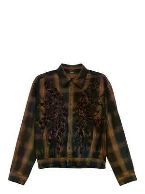 TAAKK Check-pattern Embroidered Shirt