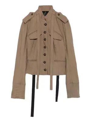 Masnada Button-up Epaulette Jacket - Neutrals