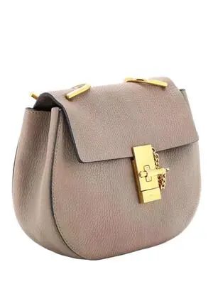 Chloé Drew Leather Small Crossbody Bag Grey