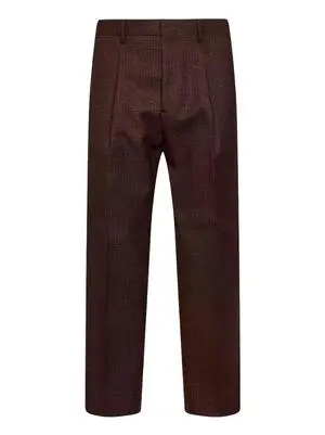 COSTUMEIN Vincent Check-pattern Pleated Trousers - Red