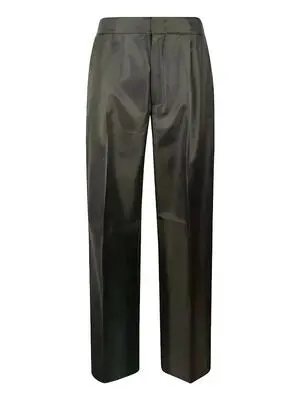 SA SU PHI Pleated Straight-leg Trousers - Green