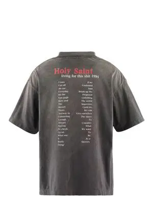 SAINT MXXXXXX Love Circulation Graphic-print T-shirt - Black