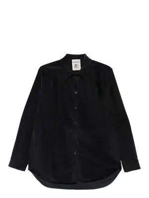 SEMICOUTURE Corduroy Elbow-patch Shirt - Blue