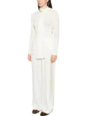 TOTEME Ribbed Scarf-detail Shirt Neutrals