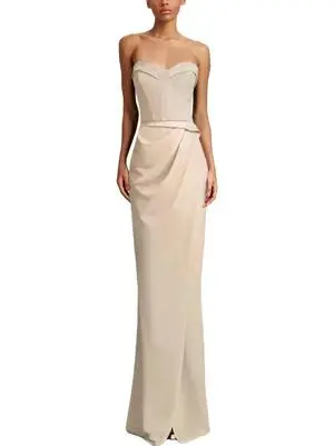 GEMY MAALOUF Strapless Draped Dress - Neutrals