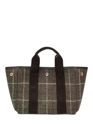 RUE DE VERNEUIL Traversée Check Wool-blend Tote Bag