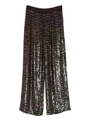 P.A.R.O.S.H Rebra Sequin-embellished Zebra-print Trousers
