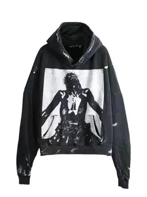 HELLSTAR Reverse Mercy Graphic-print Distressed Hoodie - Black