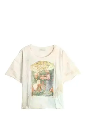 SAITOS Green Day Raw-cut T-shirt - Neutrals