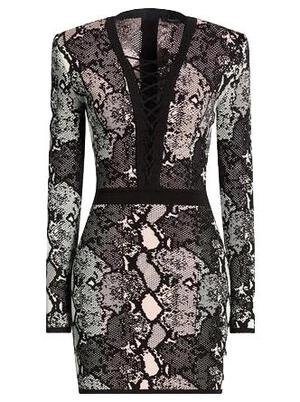 Balmain Mini Dress Size Viscose, Polyamide - Black