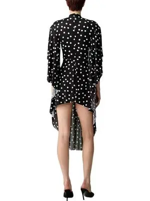 Vetements Polka-dot Asymmetric-hem Dress - Black