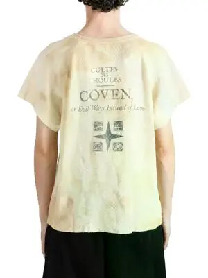 SAITOS Waffle Mess Graphic-print T-shirt - Neutrals