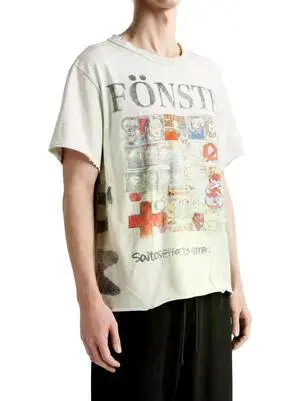 SAITOS Fonster Raw-cut T-shirt - Grey