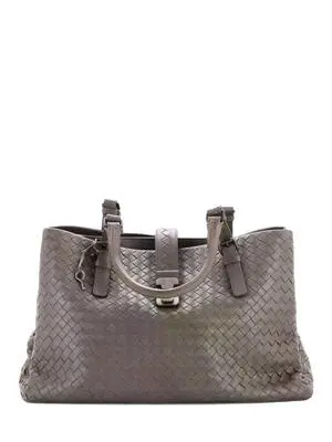 Bottega Veneta Roma Bag Intrecciato Nappa Medium Tote Bag - Grey