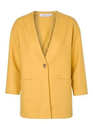 Harris Wharf London Jacket Size Virgin Wool - Yellow