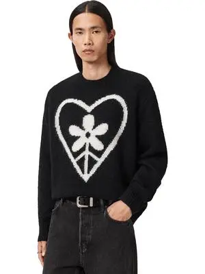 ALLSAINTS Finden Oversized Jacquard Sweater - Black