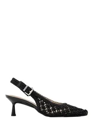 ALLSAINTS Violet Slingback Pointed Toe Heels Black