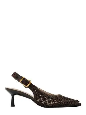 ALLSAINTS Violet Slingback Pointed Toe Heels Brown