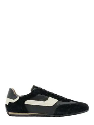 ALLSAINTS Liam Suede Hex Low Top Sneakers - Black