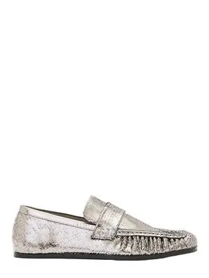 ALLSAINTS Julie Studded Leather Loafers - Grey