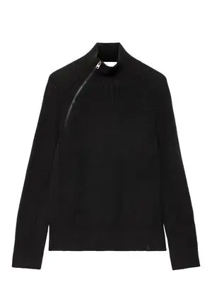 ALLSAINTS Kit Zipped Funnel-neck Sweater - Black