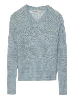 ALLSAINTS Mabel Alpaca-blend V-neck Sweater - Blue